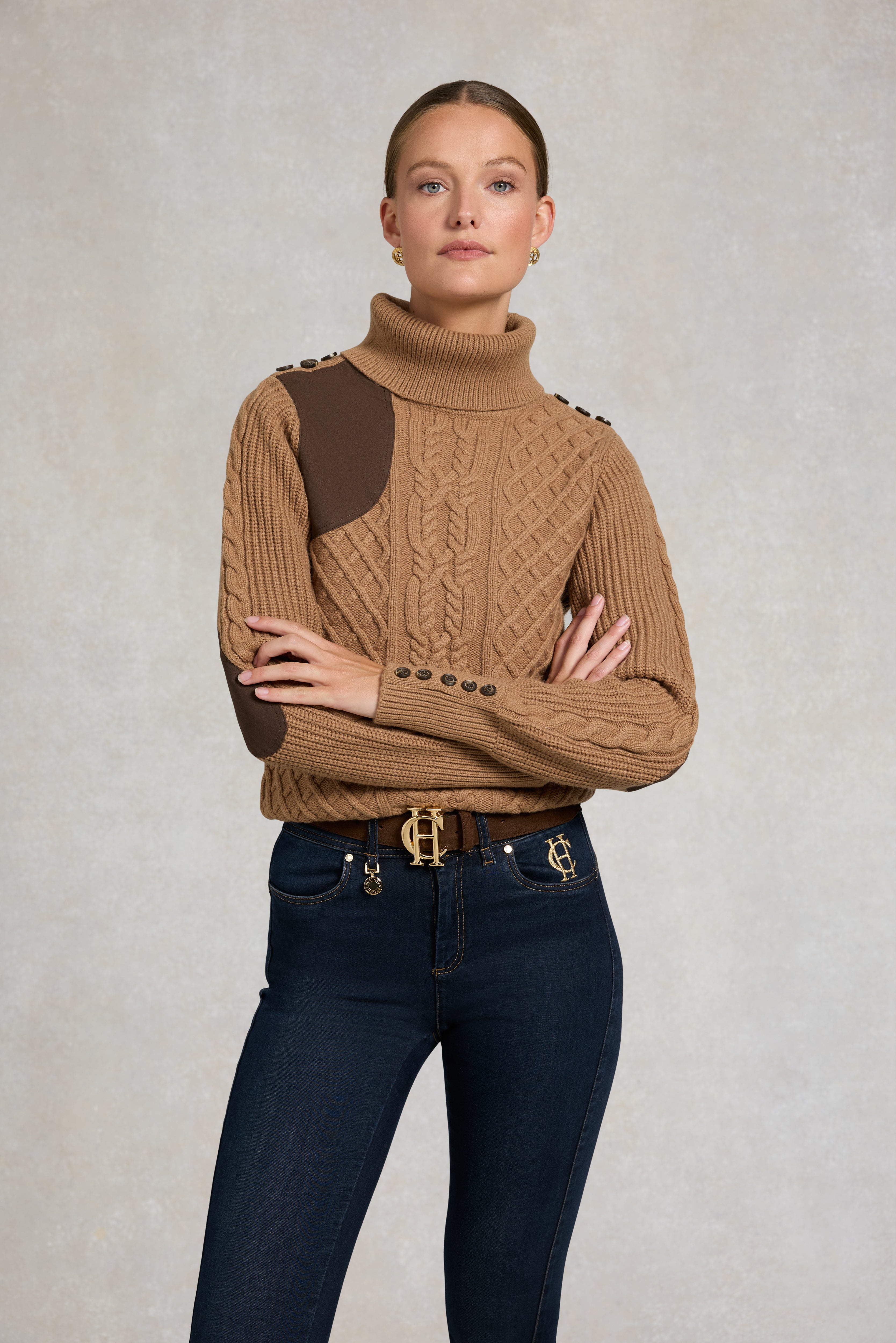 Country Roll Neck Knit (Caramel) – Holland Cooper US