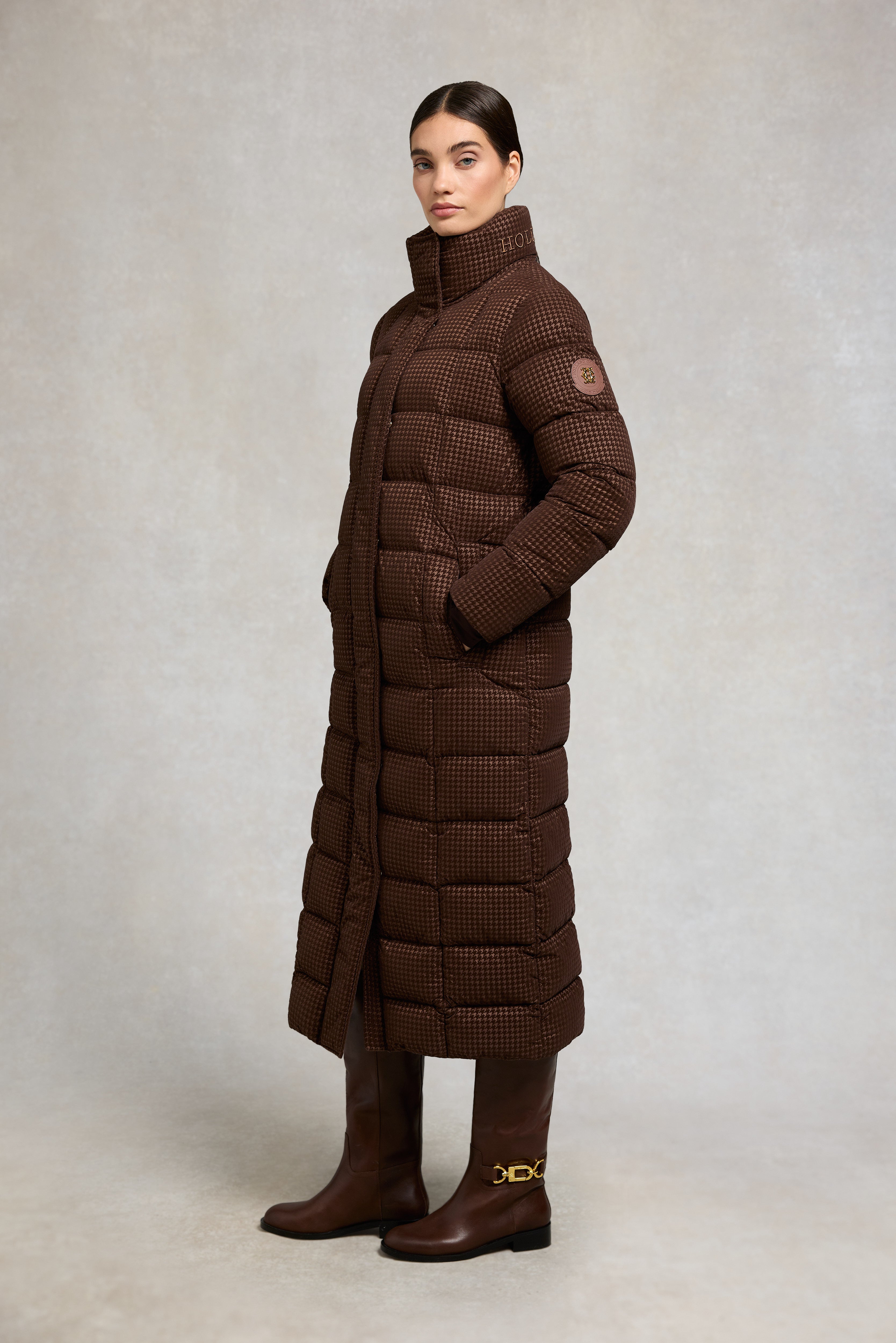 Crawford Longline Coat (Cocoa Mini Flock) – Holland Cooper US