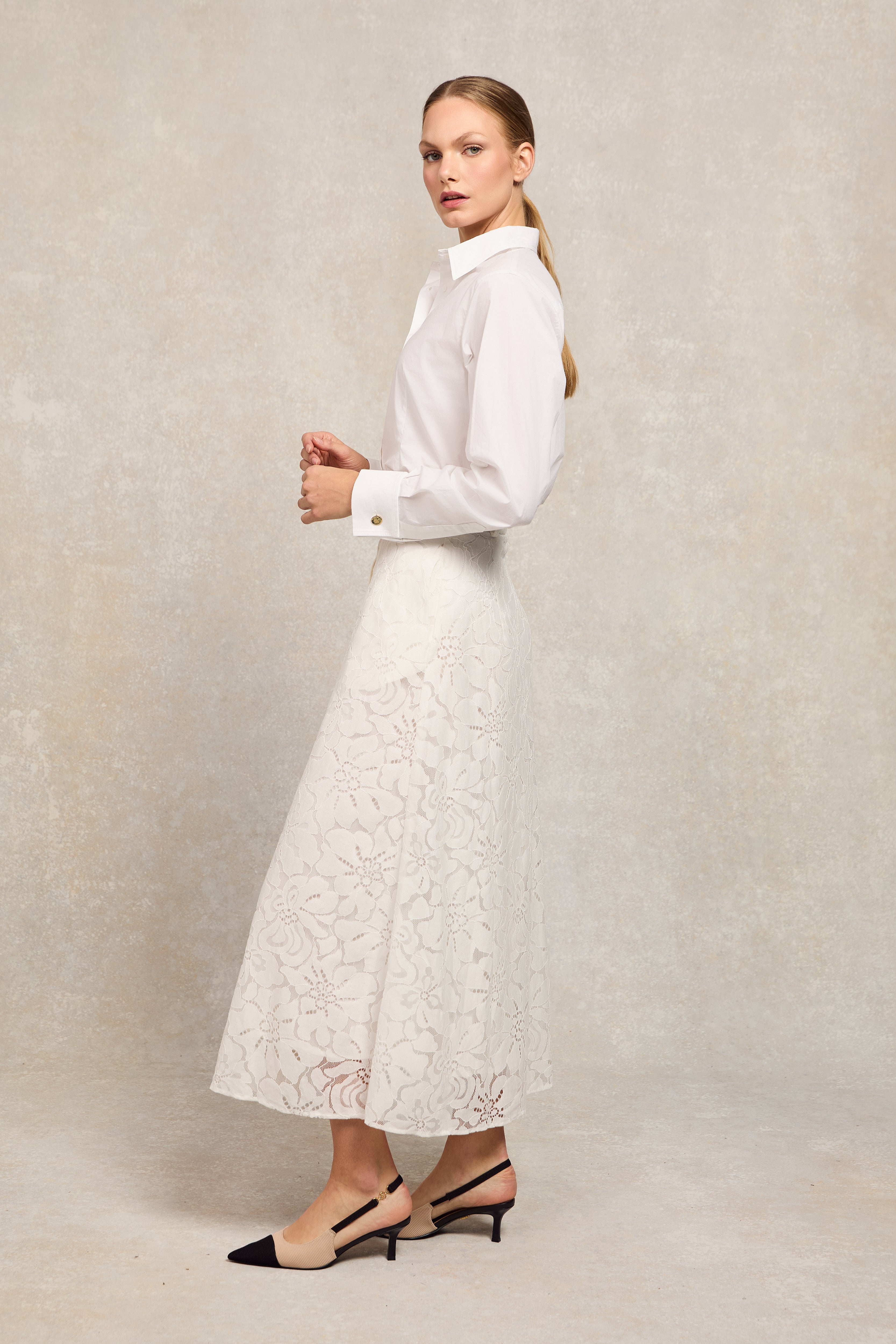 Annabel Lace Skirt (White) – Holland Cooper US