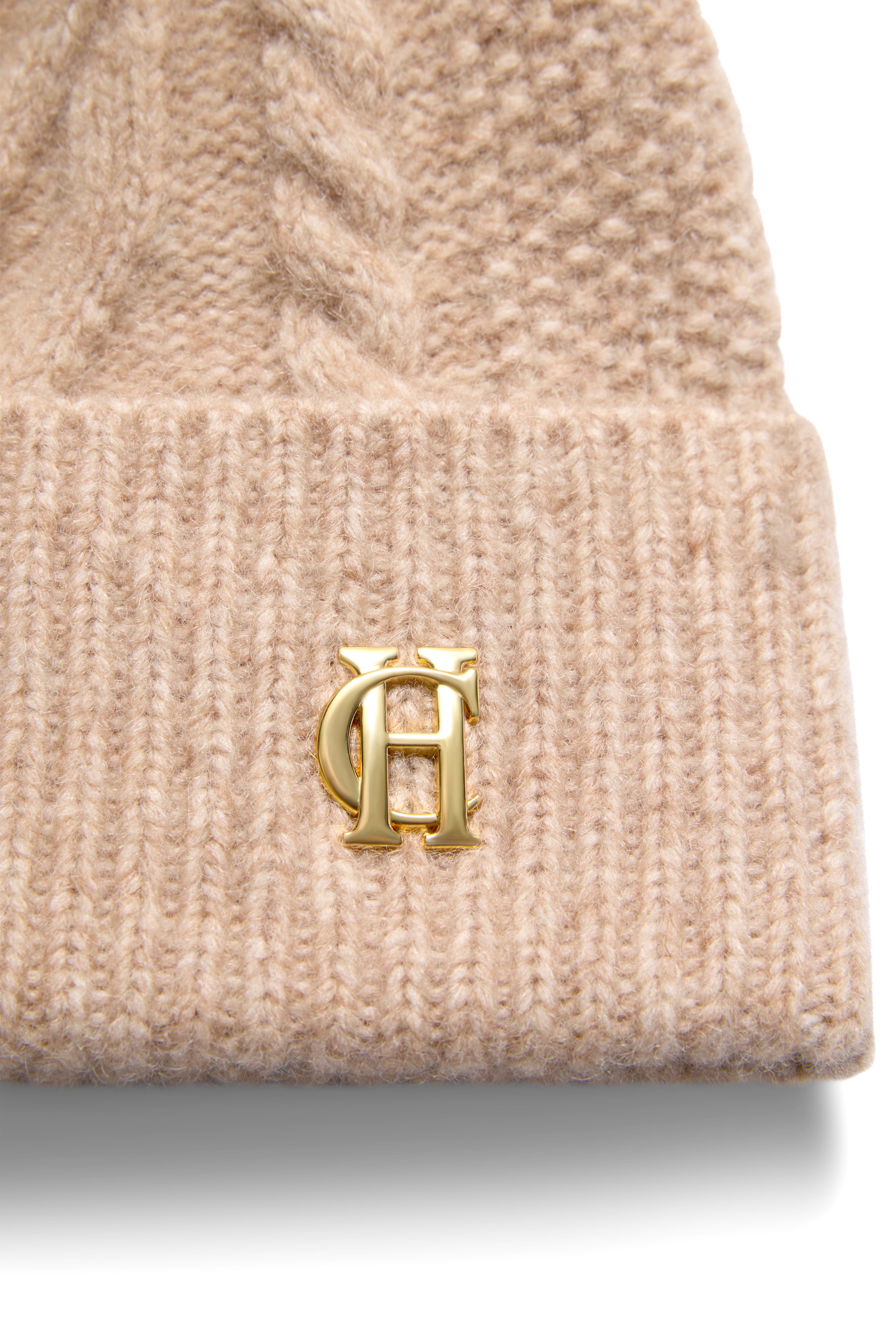 Sloane Cable Bobble Hat (Taupe Marl) – Holland Cooper US