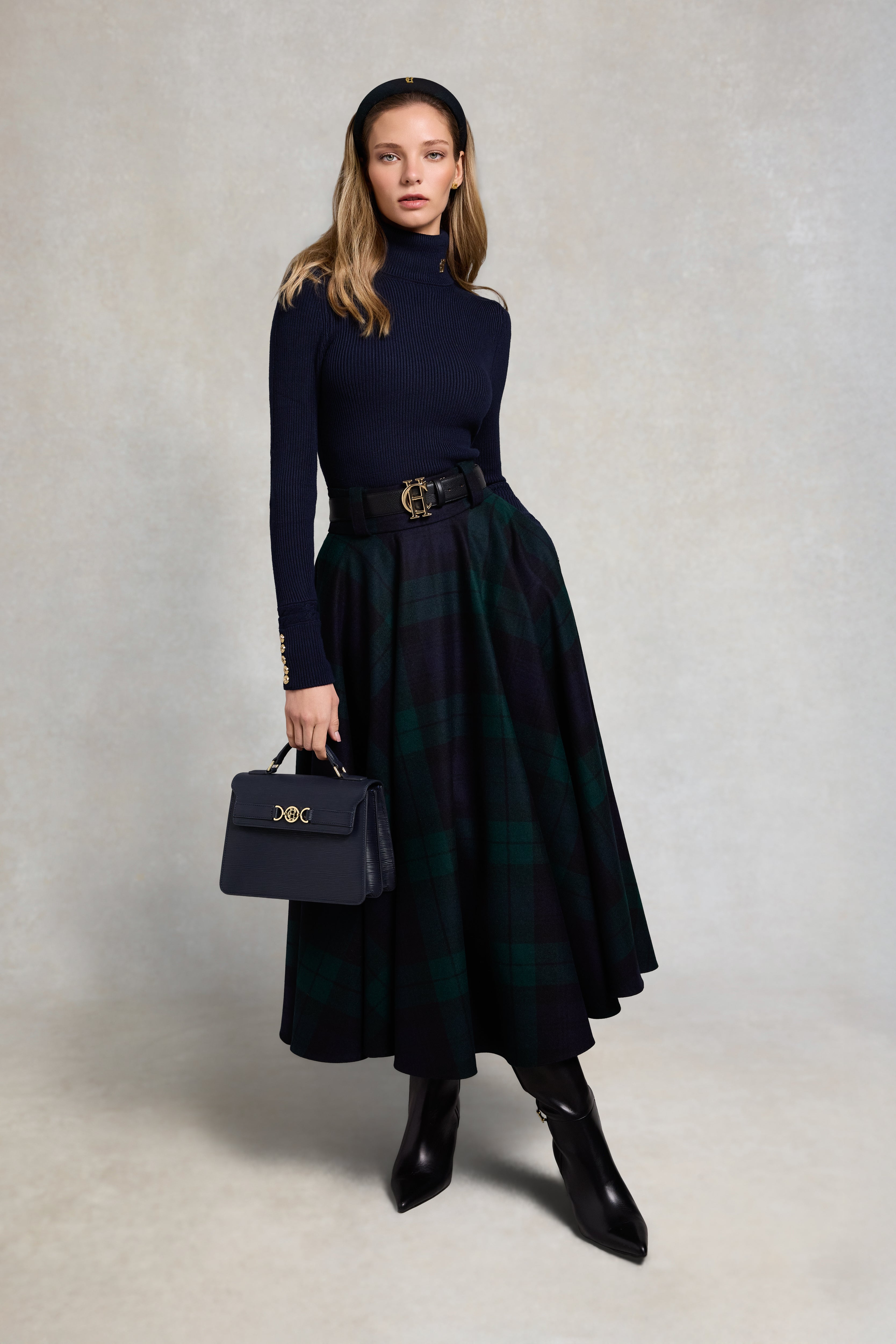 360 Maxi Tweed Circle Skirt (Blackwatch) – Holland Cooper US