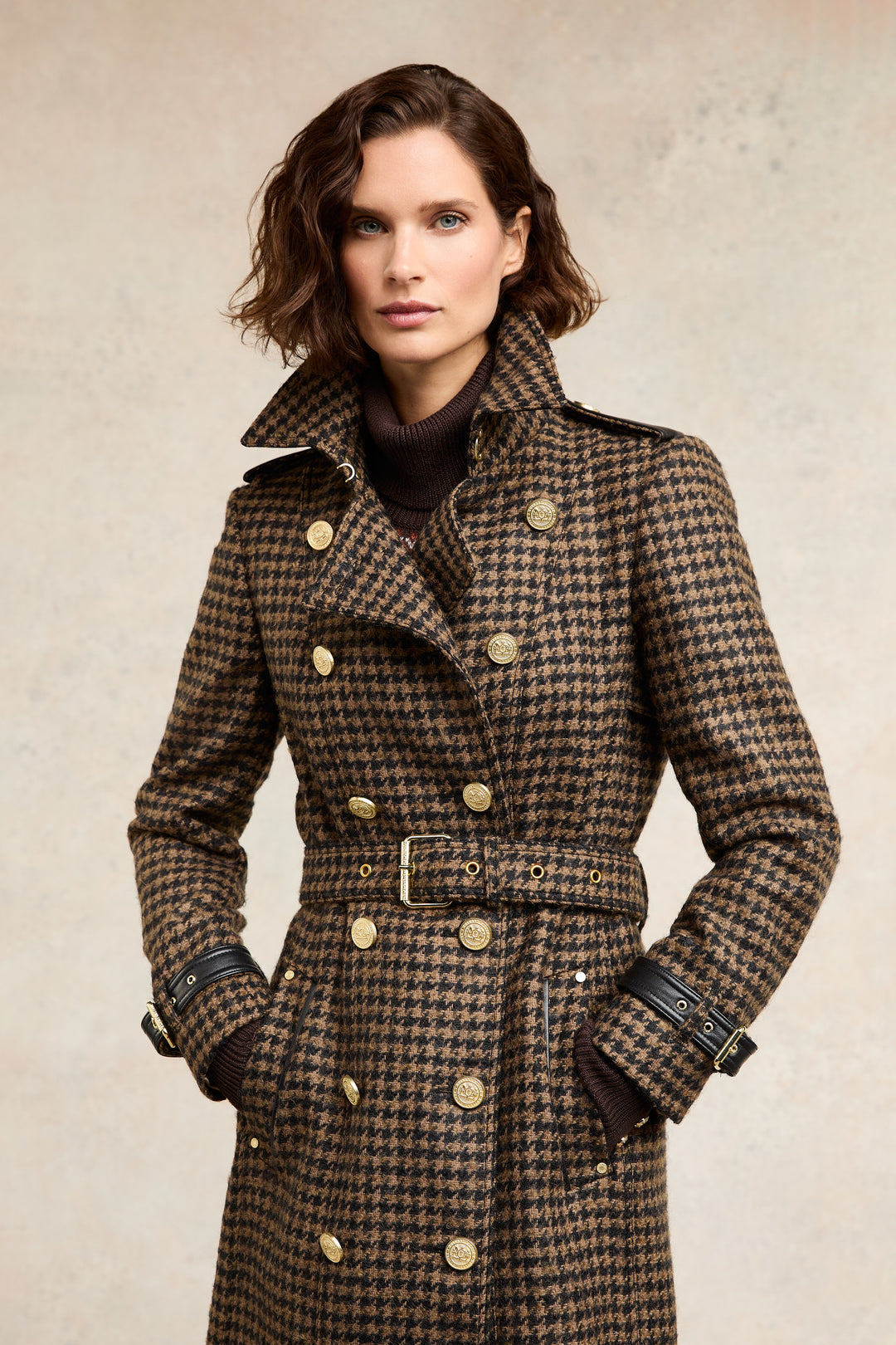 Full Length Marlborough Trench Coat (Chocolate Houndstooth) – Holland ...