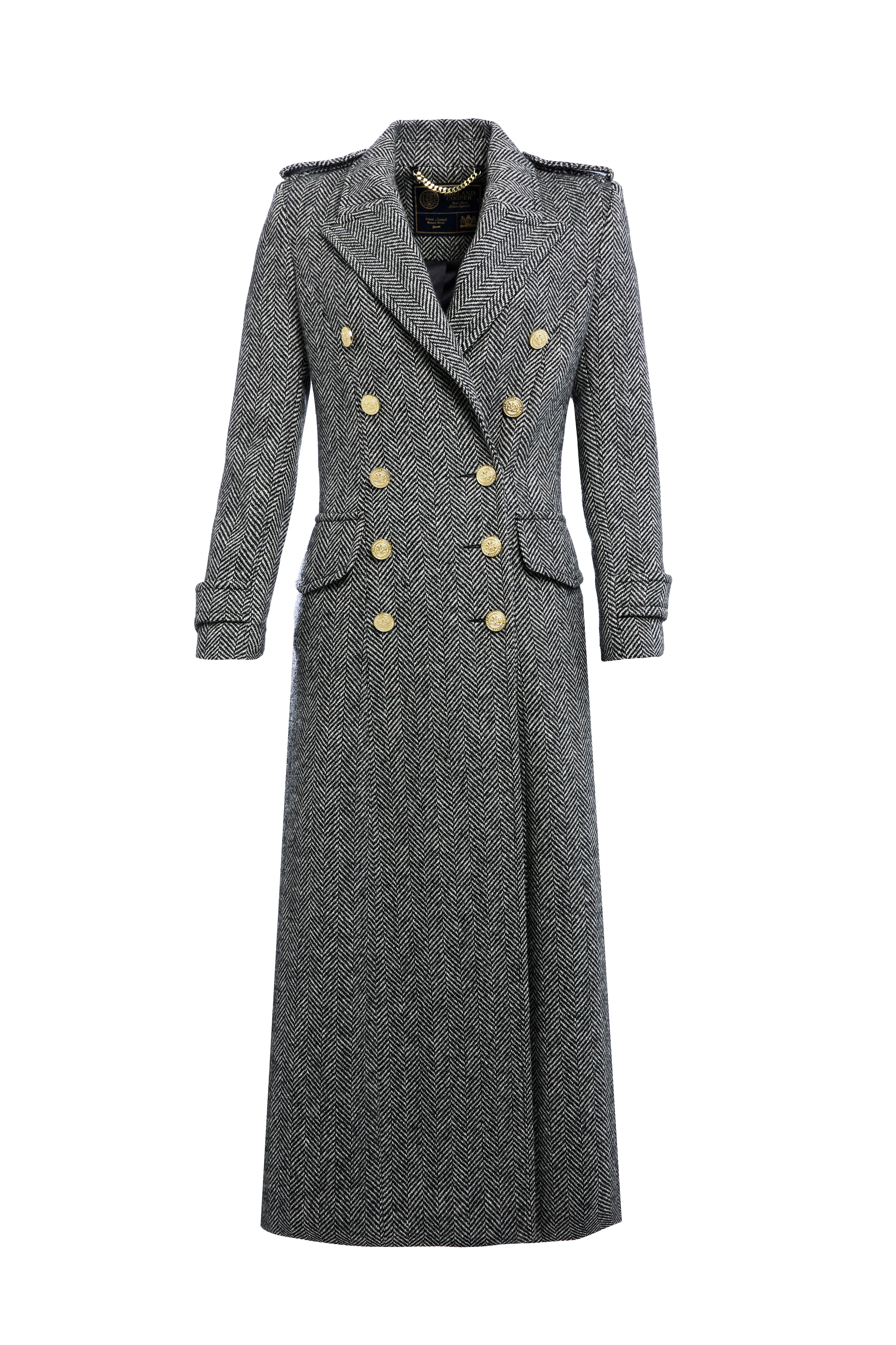 The Great Coat (Wide Tooth Black Herringbone) – Holland Cooper US